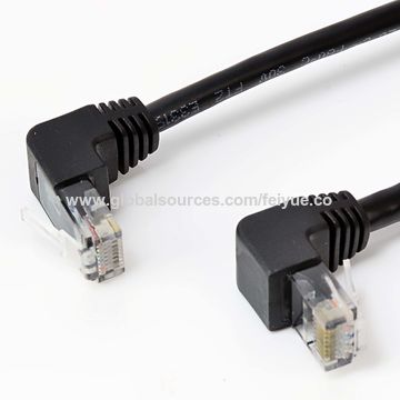 China UTP Cat6 ethernet patch cord straight to 90 degree angle left ...