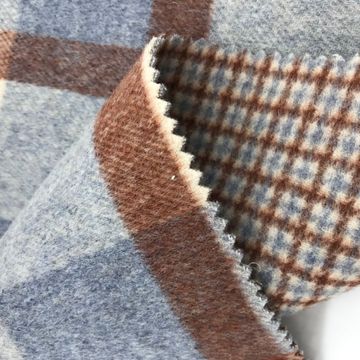 China Double faced checked plaid tweed coat wool fabric 70%Wool, 30 ...
