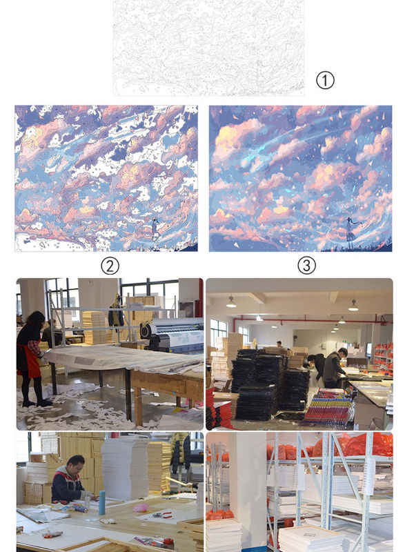 China Whale beach canvas color streched oil painting paint by number 50 ...