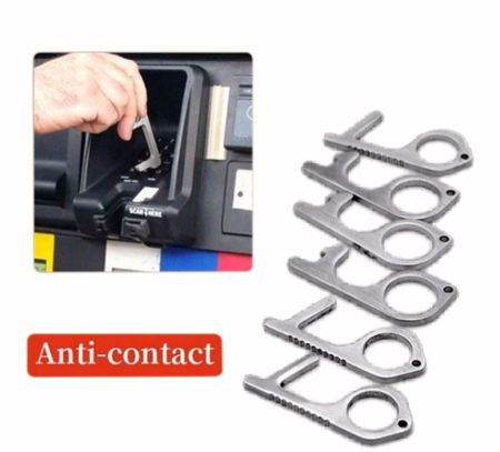 Manufacturer antimicrobial Hand Free Sawtooth shape No Touch Key chain ...