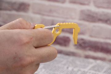 Manufacturer antimicrobial Hand Free Sawtooth shape No Touch Key chain ...
