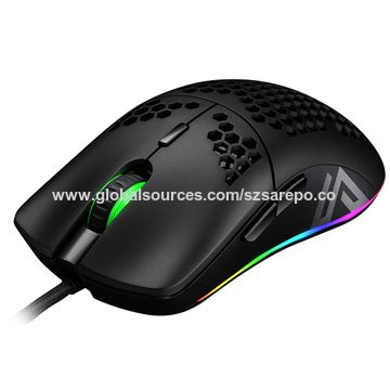 China Ultra light weight gaming hole mouse with RGB light for FPS ...