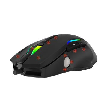 China 9D Double Roller gaming mouse 12,400 DPI Optical Sensor-Chroma ...