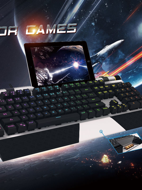Delux KM16 Aluminium Top Cover RGB Backlight Mechanical Gaming Keyboard ...