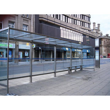 China Functional Bus Stop Shelter with Tempered/Toughened Glass on ...