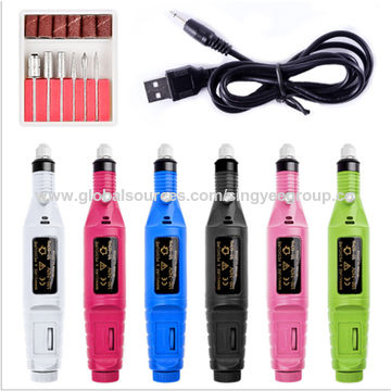 China Manicure tool mini electric nail polisher usb portable pen type ...