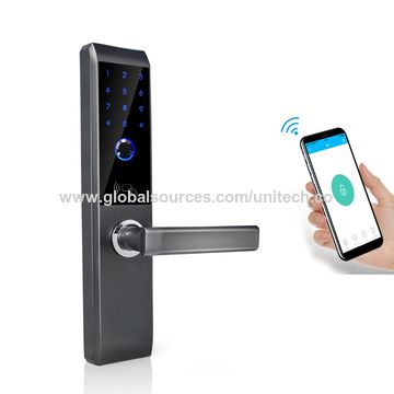 China WiFi smart door lock with fingerprint and card remotely unlocking ...