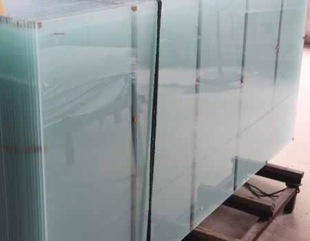 8mm 10mm 12mm Frosted Satined Glass Door With Stripe By Chemical ...
