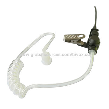 China Two-way radio headset, 2-wire surveillance kit with acoustic tube ...
