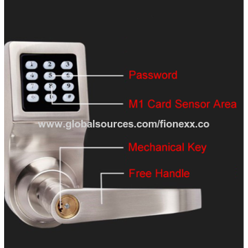 China Smart Door Lock PIN code M1 card Key Timber Europe USA Mortise on ...