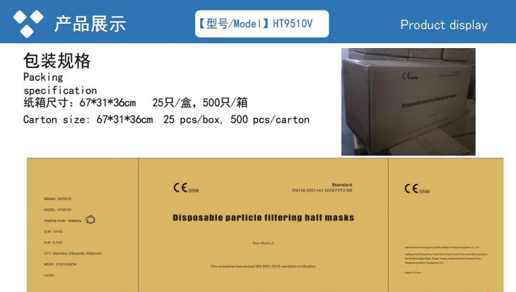 China Folding FFP2 NR Respirators CE0598 Filtering Half Mask With SGS ...