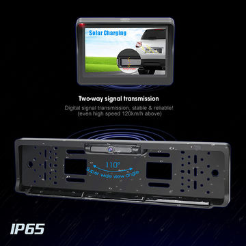 ChinaEU Solar power Rear Vision camera car rearview wireless license ...