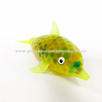 China 6" Plastic fish shape Stress mochi squishies toy with beads mini ...