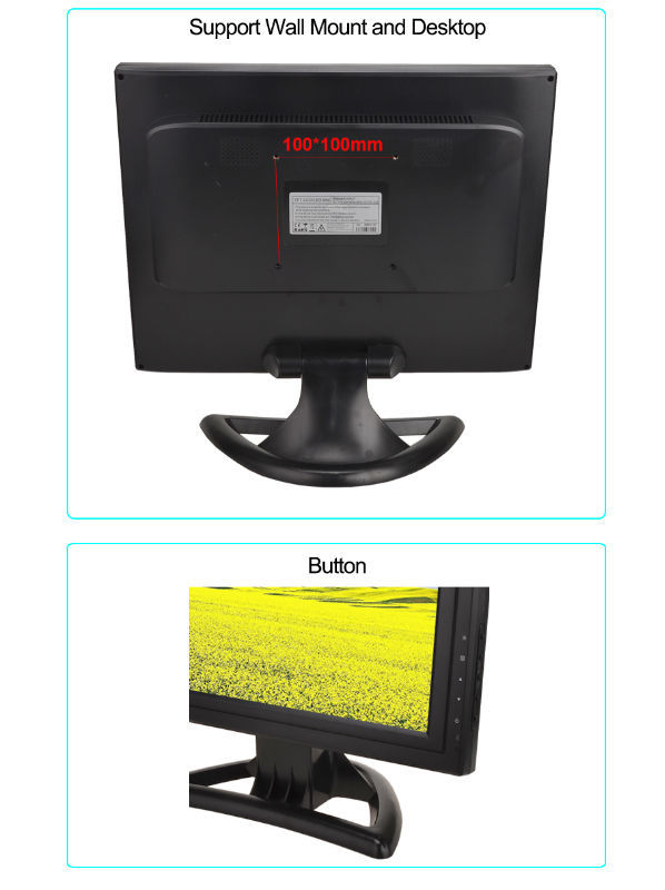 China Square Screen 15 Inch TFT LCD HDMIED DVI PC Monitor 12V DC Input ...