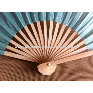 China Bamboo hand fan ribs with durable fabric face on Global Sources