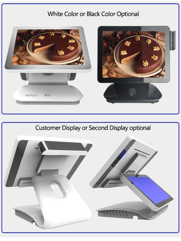 Fanless Widescreen 16:9 15.6 Inch J1800 All In One POS System with True ...