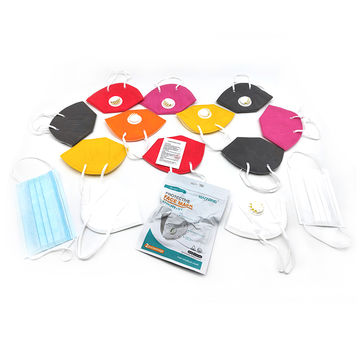 China Disposable face mask KN9 with valve for summer 5-layer colorful ...