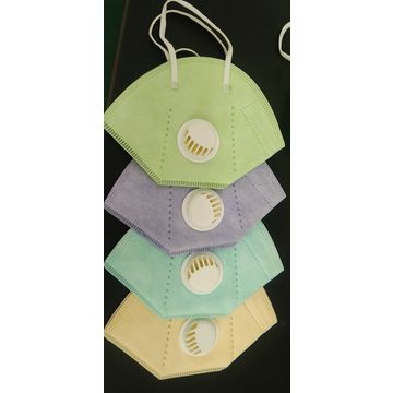 China Disposable face mask KN9 with valve for summer 5-layer colorful ...