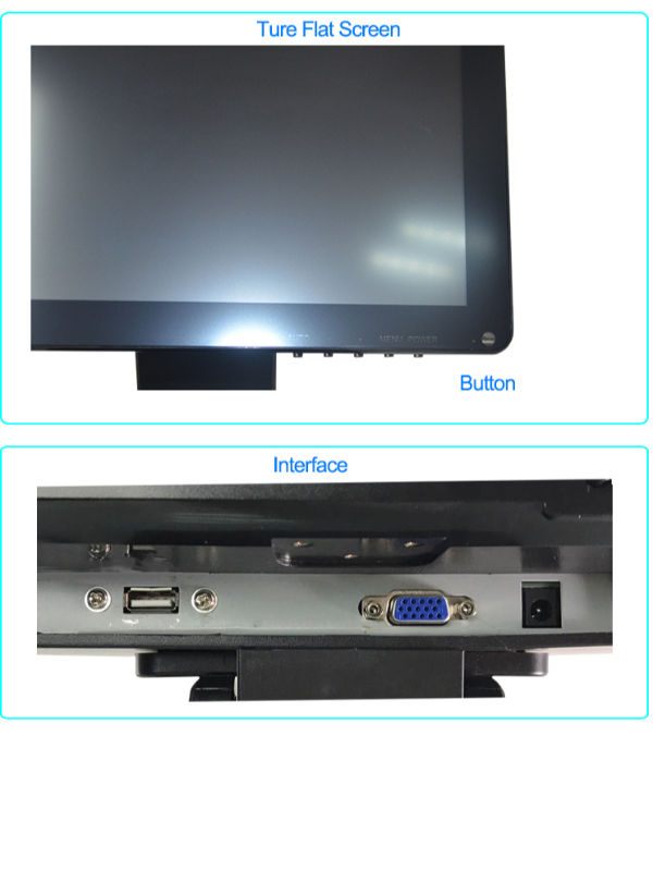 12 inch LCD True Flat Touch Screen Monitor 12.1 Inch 10 Point ...