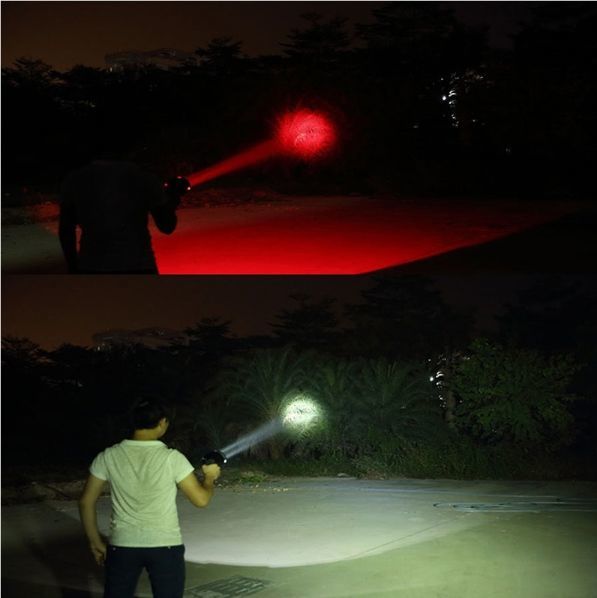 China 2 IN 1 LED Handheld Spotlight,Red&White CREE 10W LED,Good for ...