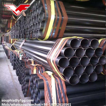 China YOUFA brand ASTM A53 BS1387 Gr.B black steel pipe made in China ...