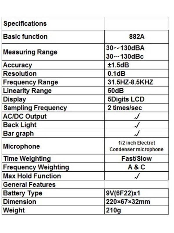 Digital Sound Level Meter LCD Noise Measuring Instrument Portable Noise ...