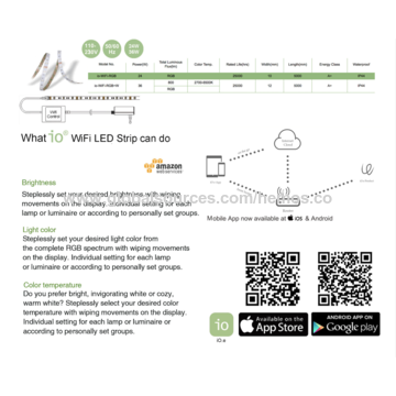 China Wi-Fi LED light Strip Smart Remote Control RGB 3 meter/5meter ...