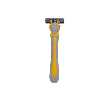 China Promotional rubber handle THREE blade disposable razor with ...