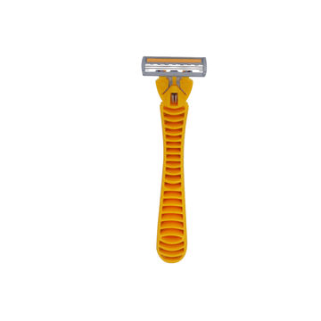 China Promotional rubber handle THREE blade disposable razor with ...