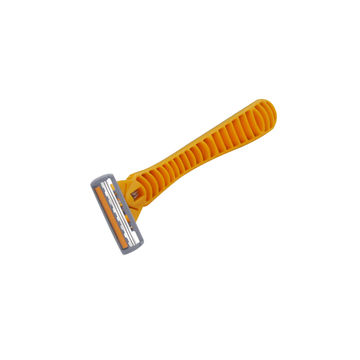 China Promotional rubber handle THREE blade disposable razor with ...