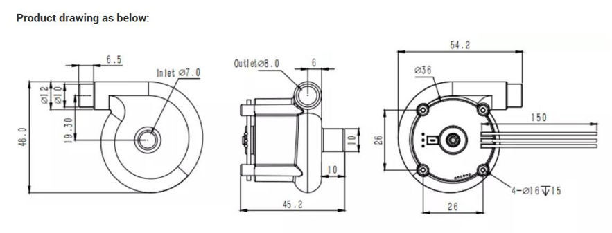 China48mm diameter 5kPa pressure 12V DC brushless mini electric fan ...
