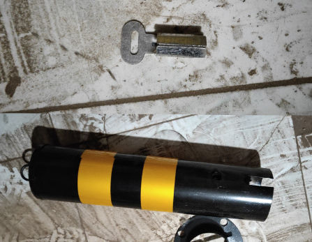 China Hot sale iron warning post with yellow reflector on Global ...