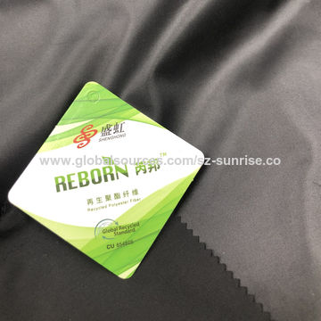 China Recycled fabric 100% polyester 300T pongee Eco-friendly GRS Recycled RPET Polyester Fabric ...