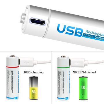 China Micro USB 2000 mAh rechargeable battery 1.5V lithium ion aa ...