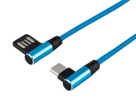 China Reversible USB C cable with aluminum shell in 90 degree angled ...