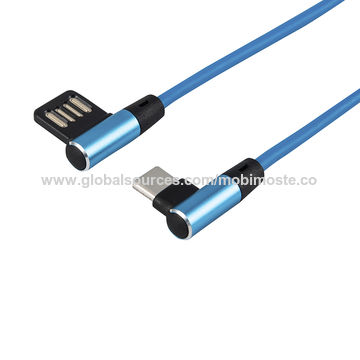 China Reversible USB C cable with aluminum shell in 90 degree angled ...