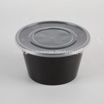 China High Capacity Black Take Away Food Packing PP Plastic Round food ...