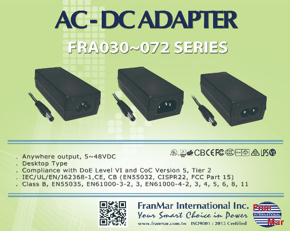 Taiwan5.2V & 12V dual output, 42W ac/dc adapter, IEC/UL60950-1 & 62368 ...