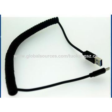 China High stretchable cord spring Type C cable for car on Global ...