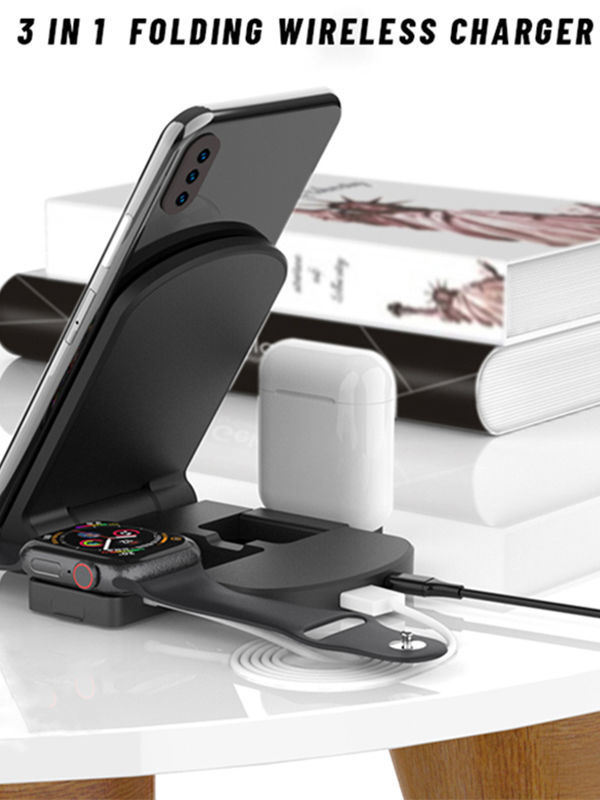 China Multi-function portable foldable 3 in 1 10w fast wireless charger ...