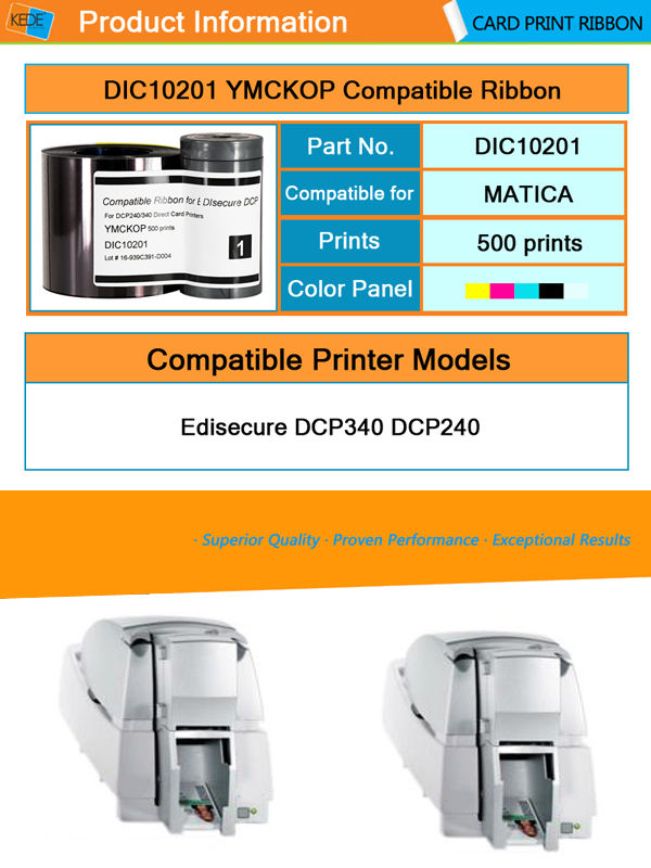 China DIC10201 YMCKOP Color Ribbon 500prints Compatible for MATICA ...
