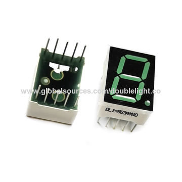 China 0.56" Single-digit 7 Segment Numeric Displays, Yellow Green and Black Surface on Global ...