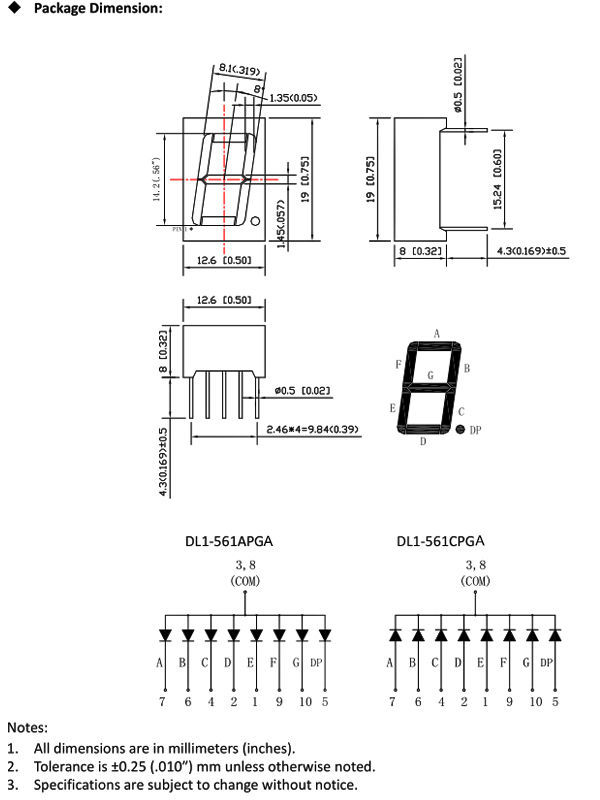 China 0.56" Single Digit Numeric Displays on Global Sources,Seven ...