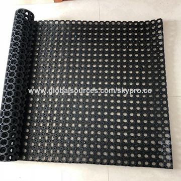 China Oil proof bathroom holes rubber mat porous rubber mat with hollow ...