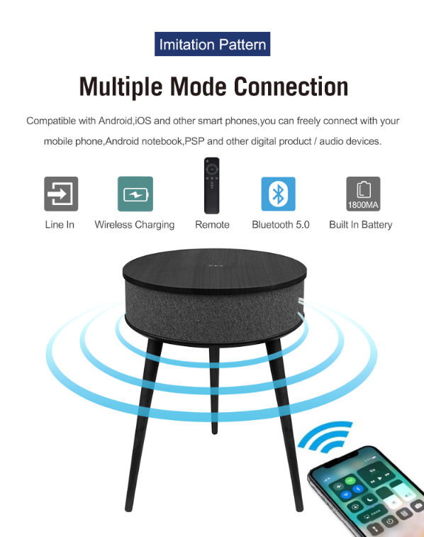 China Speaker Sound table Round shape Audio Table with BLUETOOTH ...