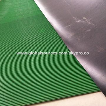 China Anti slip rubber flooring mats corrugated stripe pattern surface ...