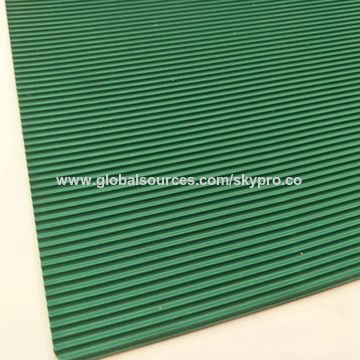 China Anti slip rubber flooring mats corrugated stripe pattern surface ...