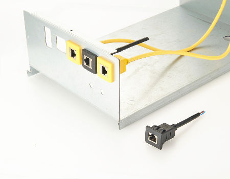 RJ45 CAT5e Panel Mount Snap in Ethernet LAN Network Extend Cable, RJ45 ...