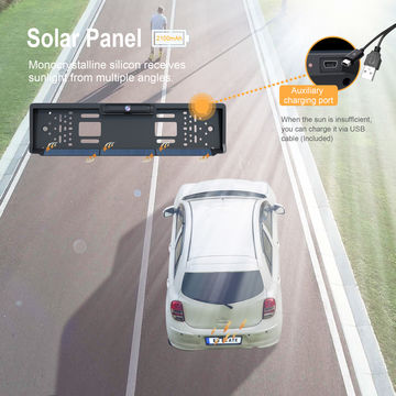 China Solar power car plate backup wireless camera with 4.3inch car ...