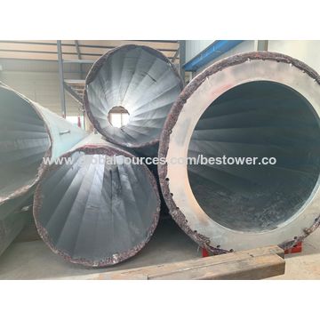 China10M-100M Galvanized Steel Wind Turbine power Tower Monopole on ...